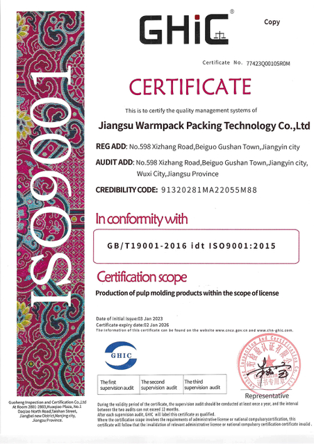 Our Certificates - Warmpack Packaging