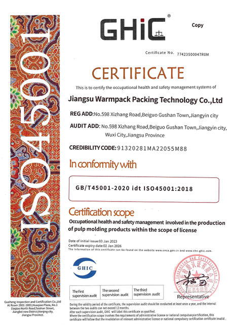 Our Certificates - Warmpack Packaging